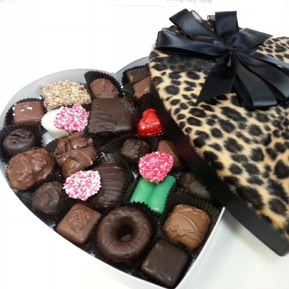 Heart Box Filled With Assorted Chocolates Denae S Ice Cream Sweet Shop
